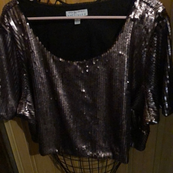 Tops | Ashley Tipton Boutique Sequent Blouse | Poshmark